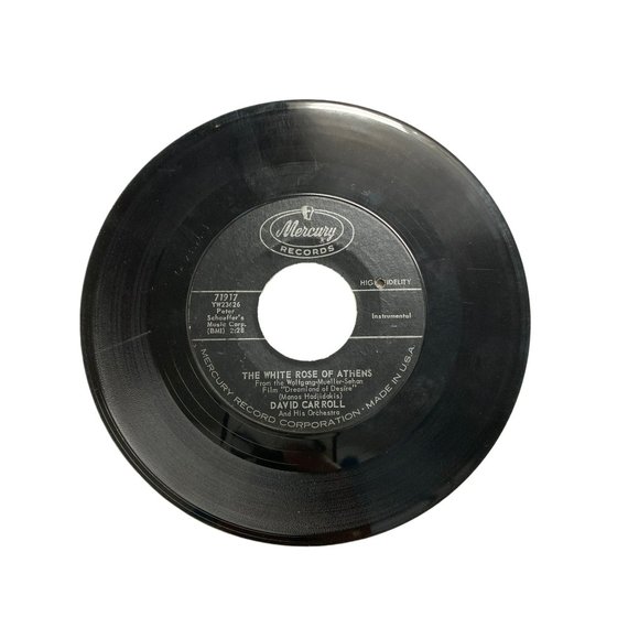 Mercury Records | Media | Vintage 7 45 Rpm Vinyl Record David Carrol White Rose Of Athens ...